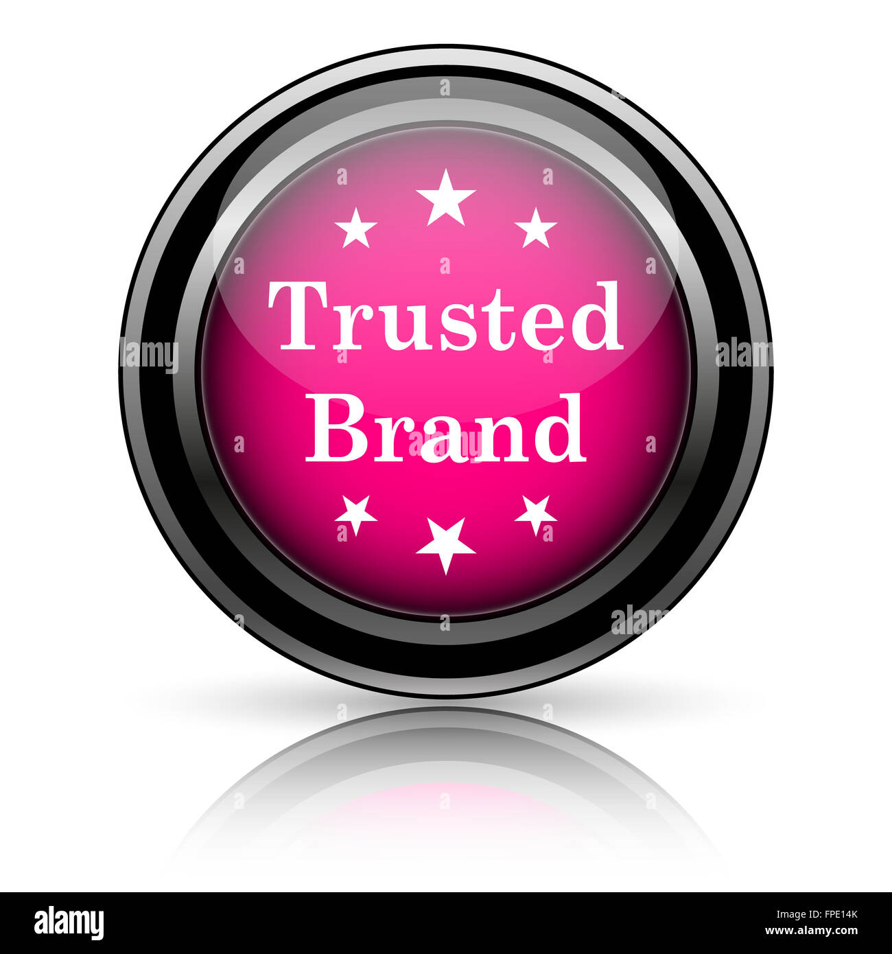 Trusted brand icon. Internet button on white background Stock Photo - Alamy