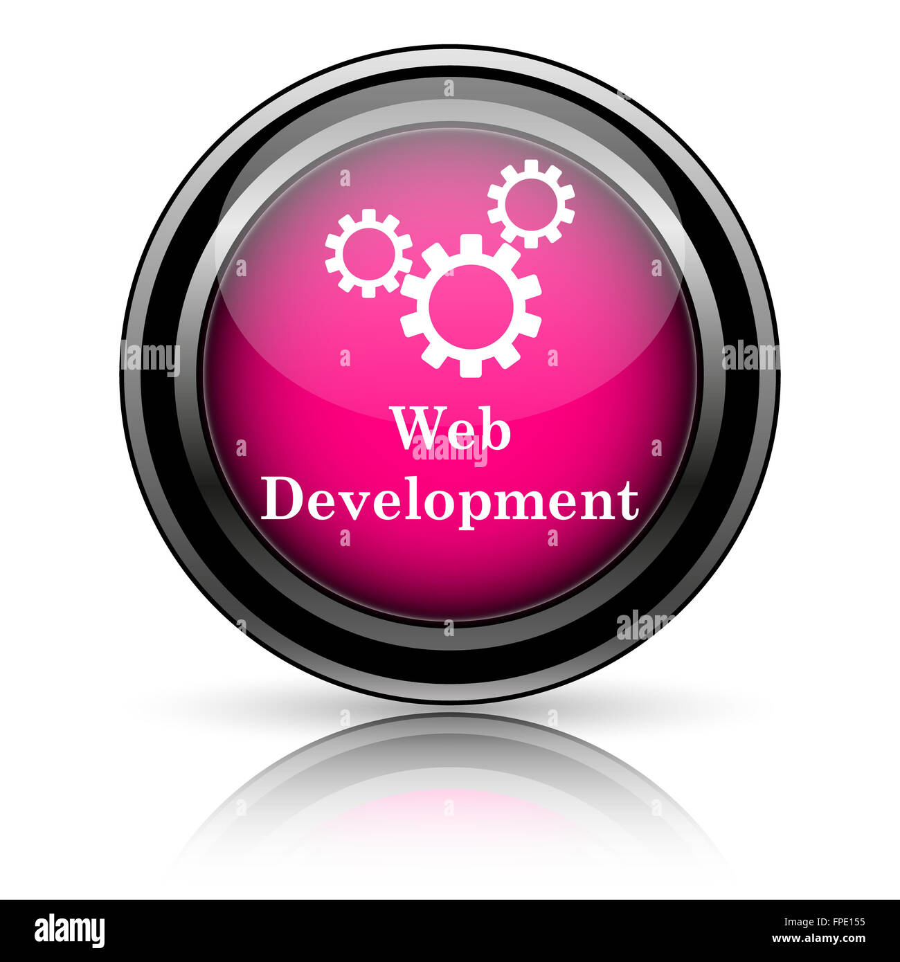 Web development icon. Internet button on white background Stock Photo ...