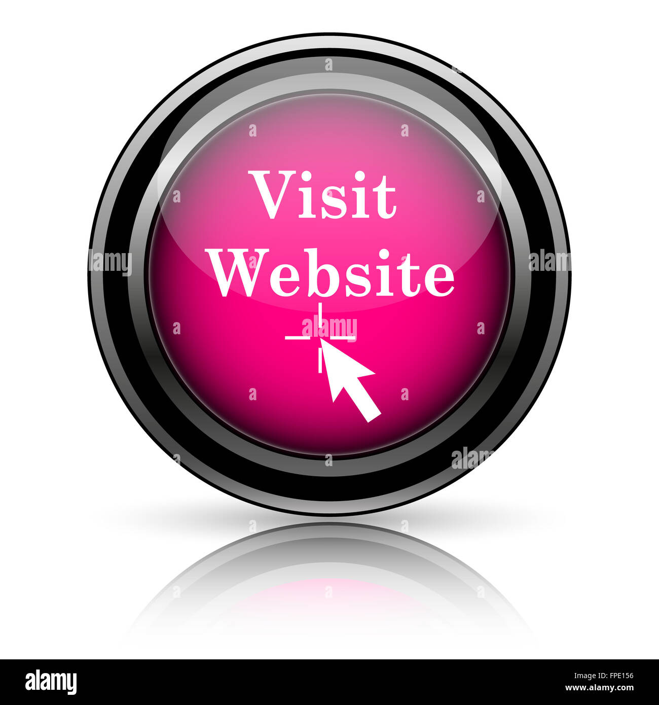 Visit website icon. Internet button on white background Stock Photo - Alamy