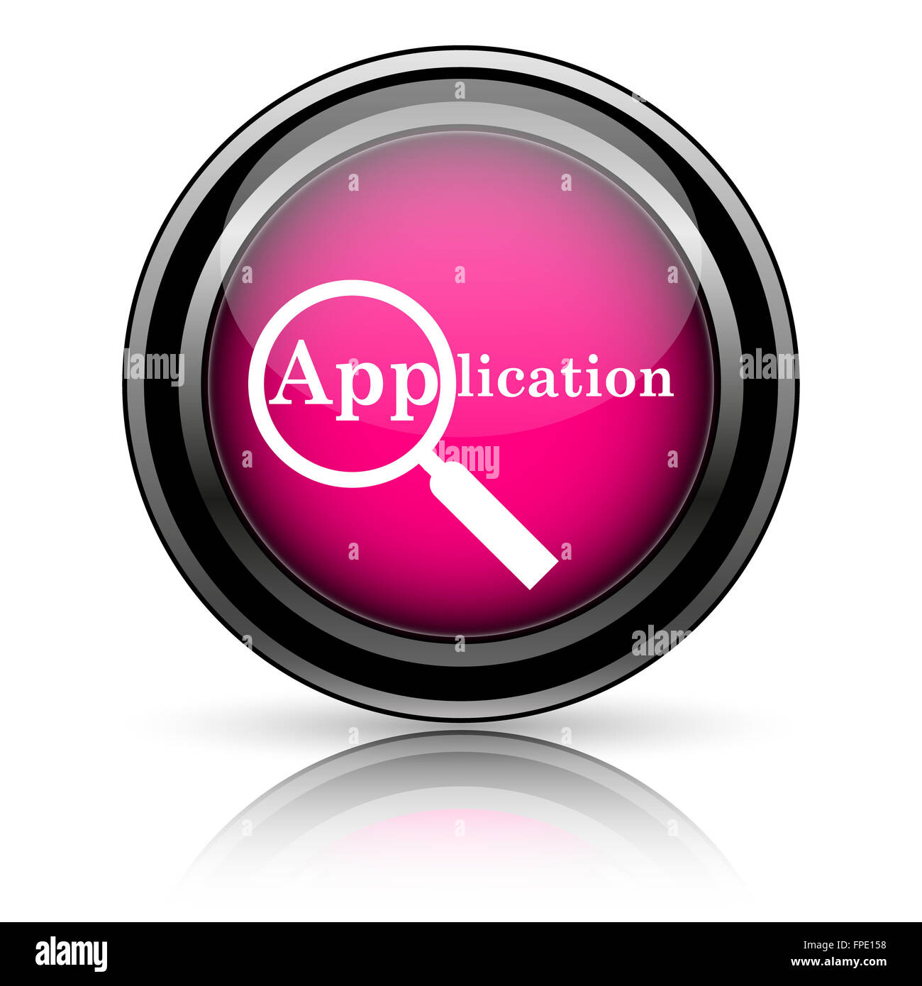 Application icon. Internet button on white background Stock Photo - Alamy