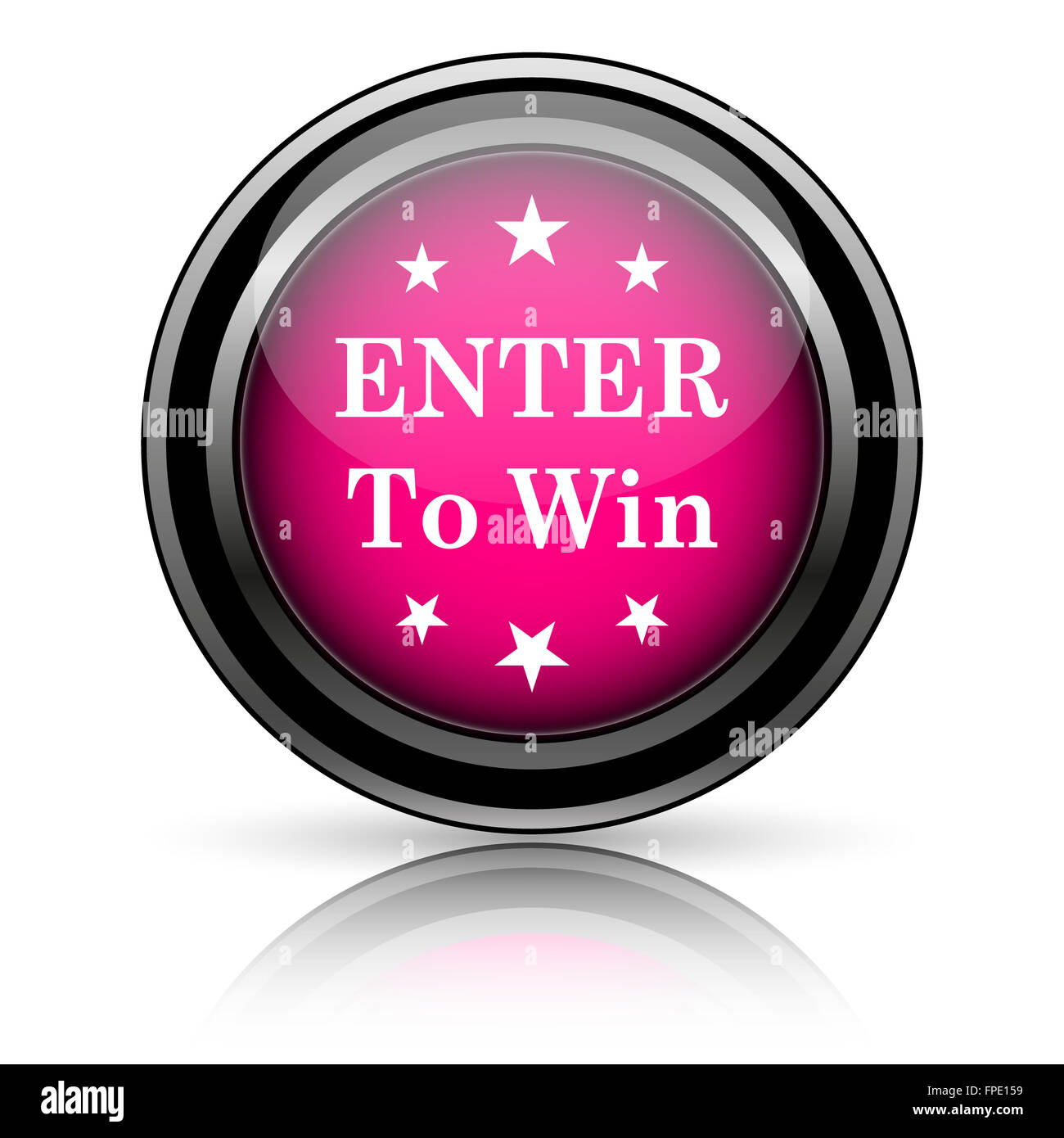 Enter to win icon. Internet button on white background Stock Photo - Alamy