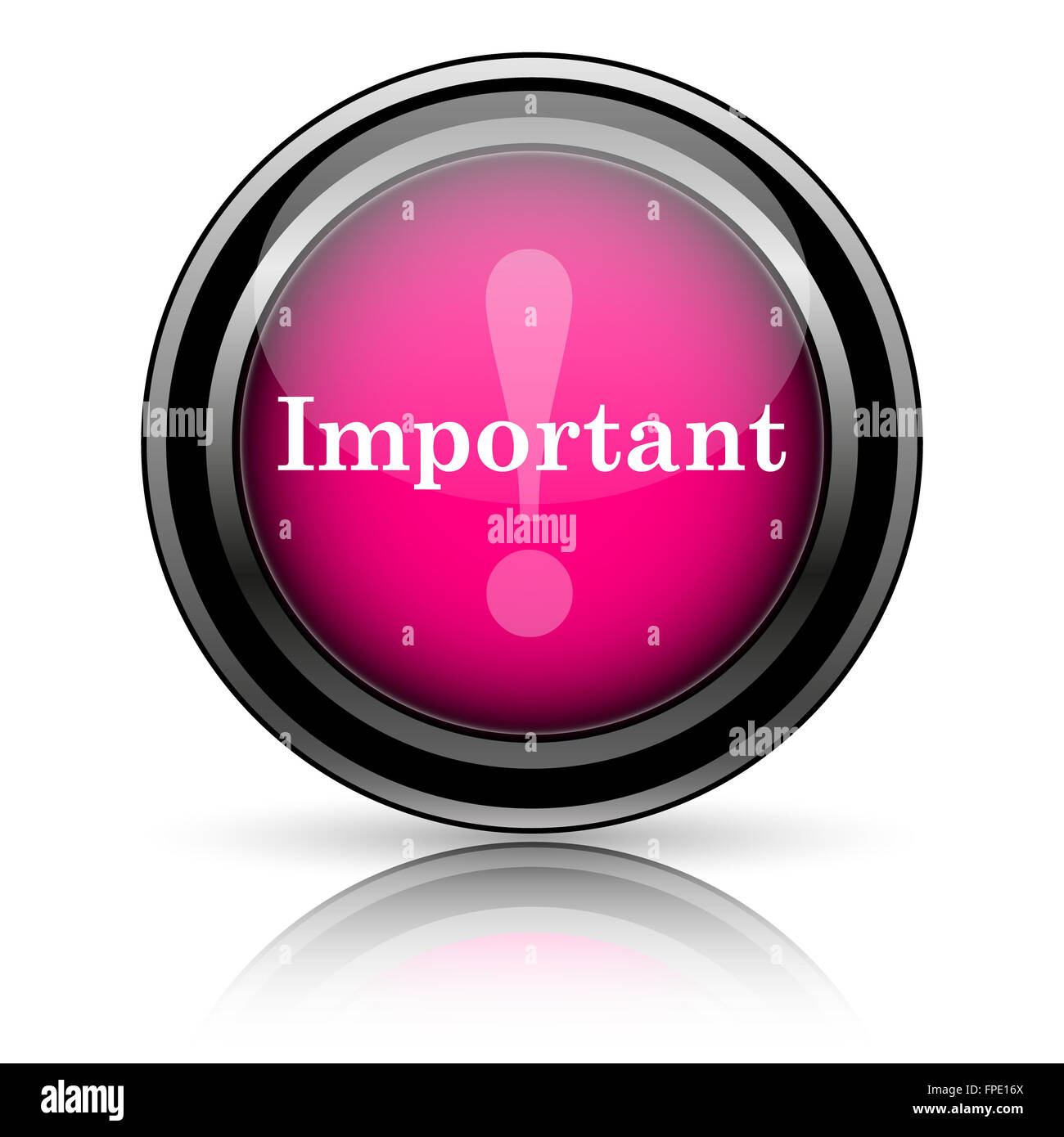 Important icon. Internet button on white background Stock Photo - Alamy