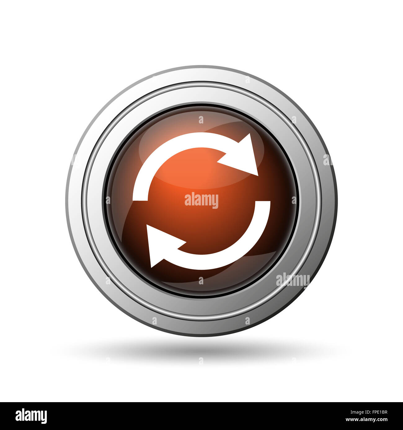 Reload two arrows icon. Internet button on white background Stock Photo ...