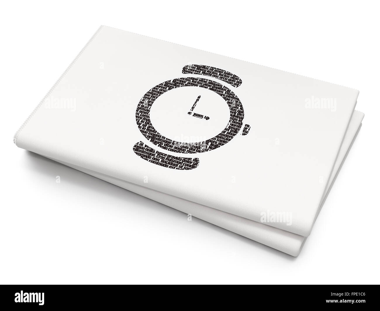 Time concept: Watch on Blank Newspaper background Stock Photo - Alamy