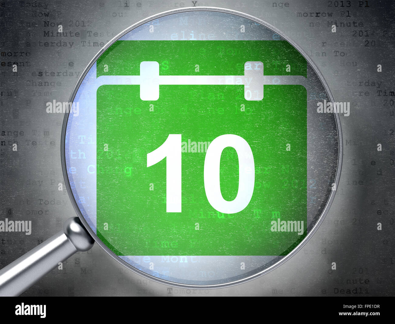 Time concept: Calendar with optical glass on digital background Stock ...