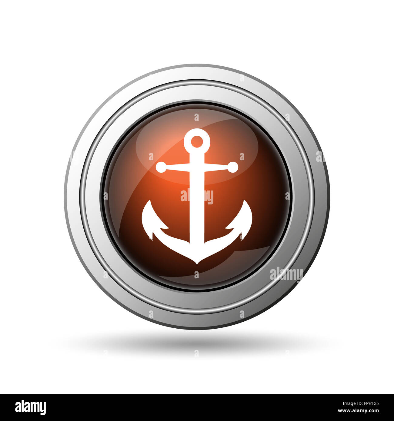 Anchor icon. Internet button on white background Stock Photo - Alamy