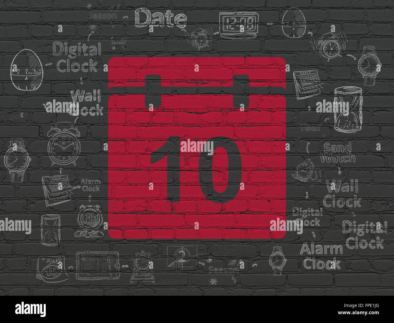 Timeline concept: Calendar on wall background Stock Photo - Alamy