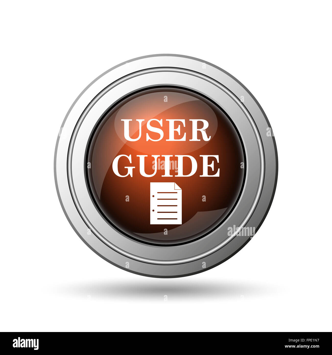 User guide icon. Internet button on white background Stock Photo - Alamy