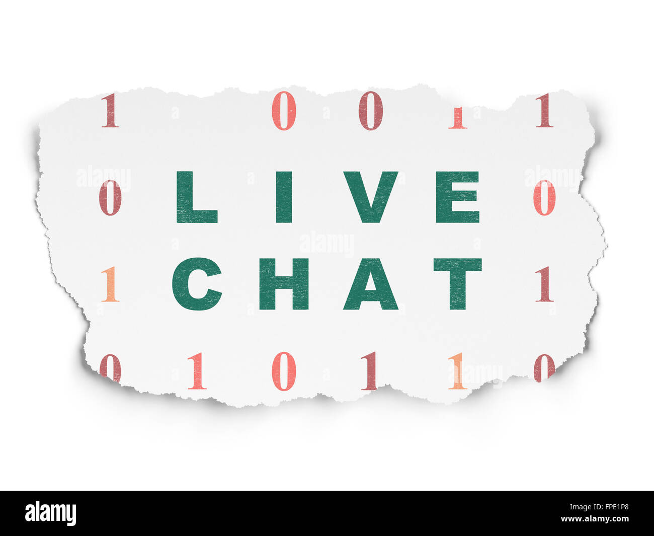 Web design concept: Live Chat on Torn Paper background Stock Photo - Alamy