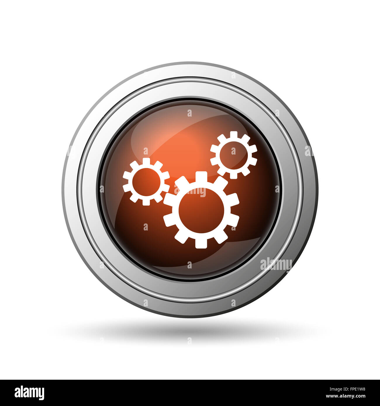 Settings icon. Internet button on white background Stock Photo - Alamy
