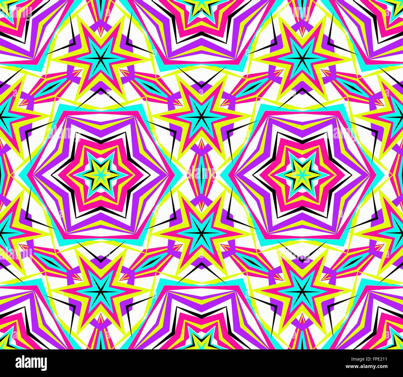 Thin Kaleidoscope Star Flower Pattern Stock Vector Image & Art - Alamy