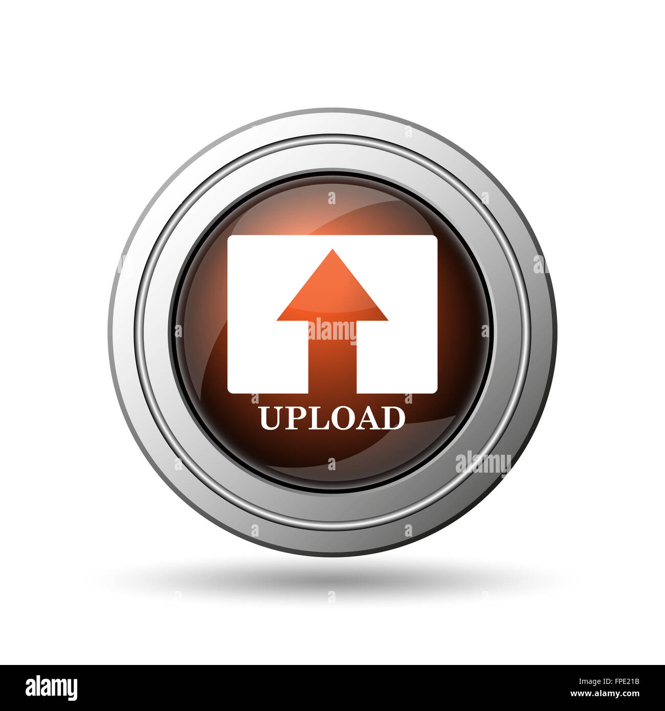 Upload icon. Internet button on white background Stock Photo - Alamy