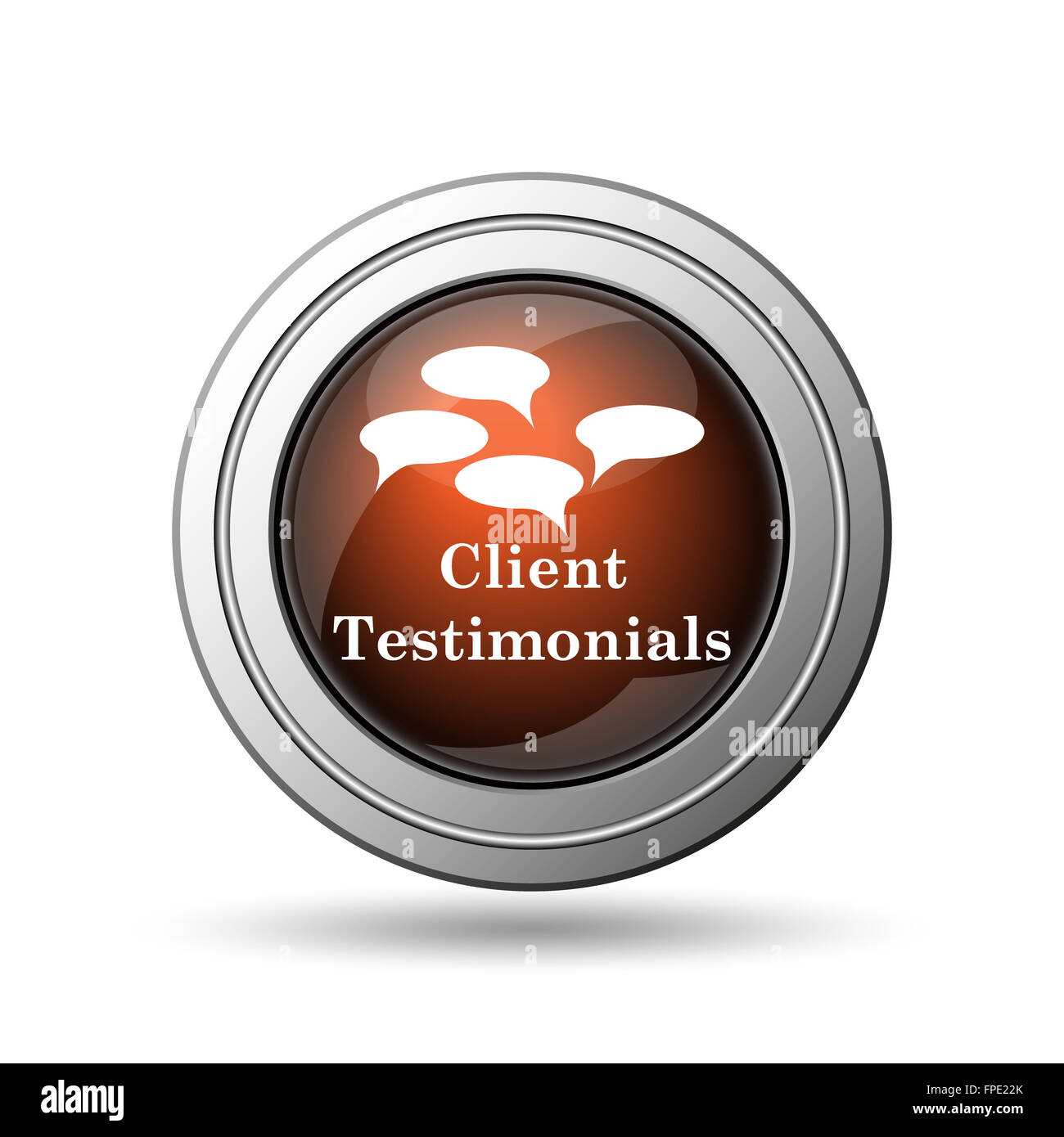 Client testimonials icon. Internet button on white background Stock ...