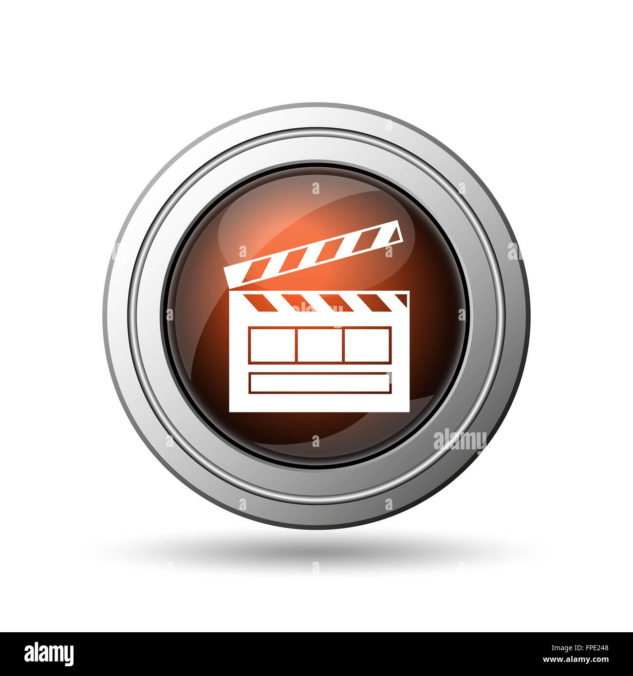 Movie icon. Internet button on white background Stock Photo - Alamy