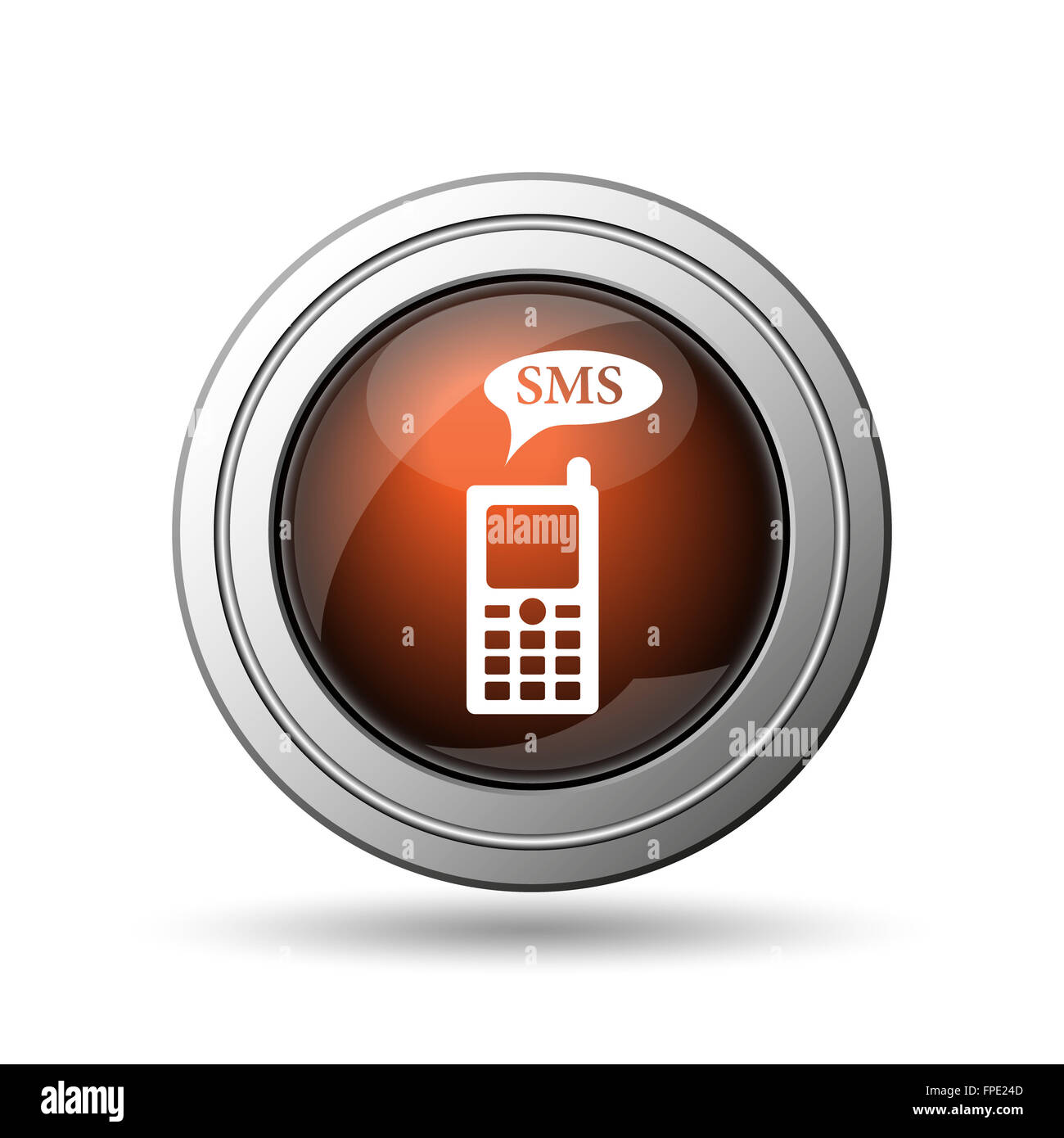 SMS icon. Internet button on white background Stock Photo - Alamy