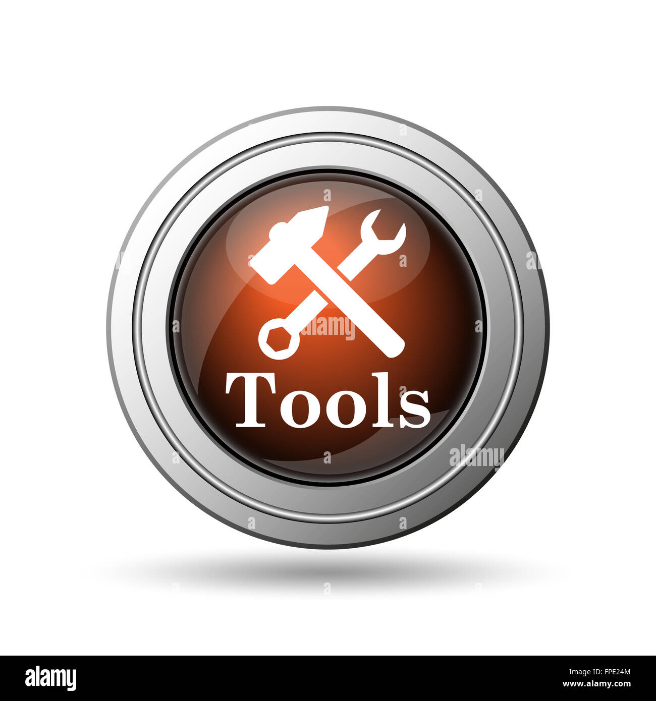 Tools icon. Internet button on white background Stock Photo - Alamy