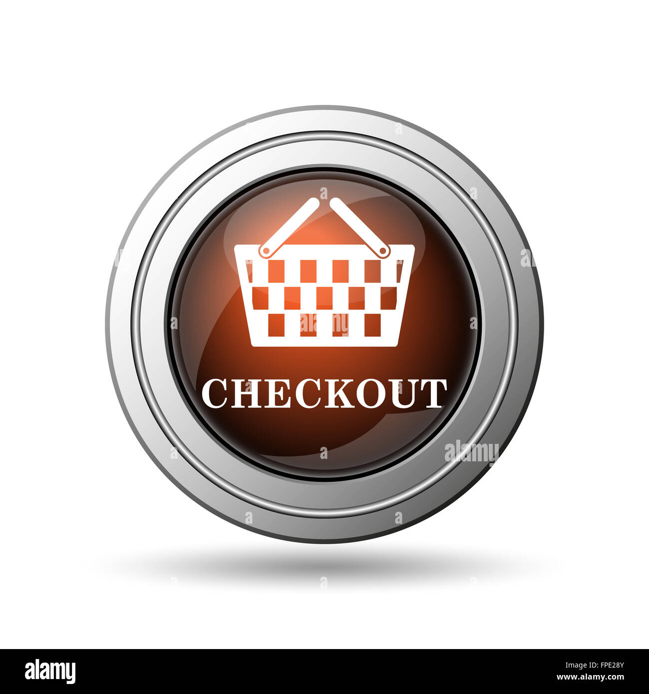 Checkout icon. Internet button on white background Stock Photo - Alamy