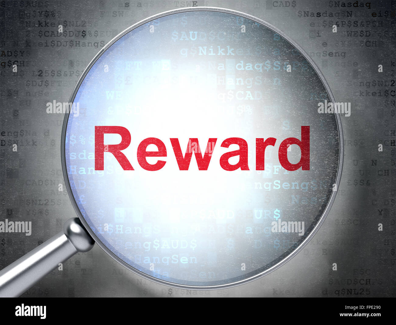 Business concept: Reward with optical glass Stock Photo - Alamy