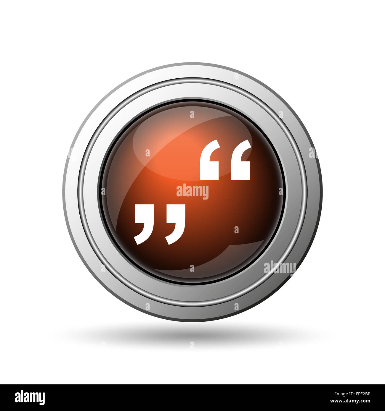 Quotation marks icon. Internet button on white background Stock Photo ...