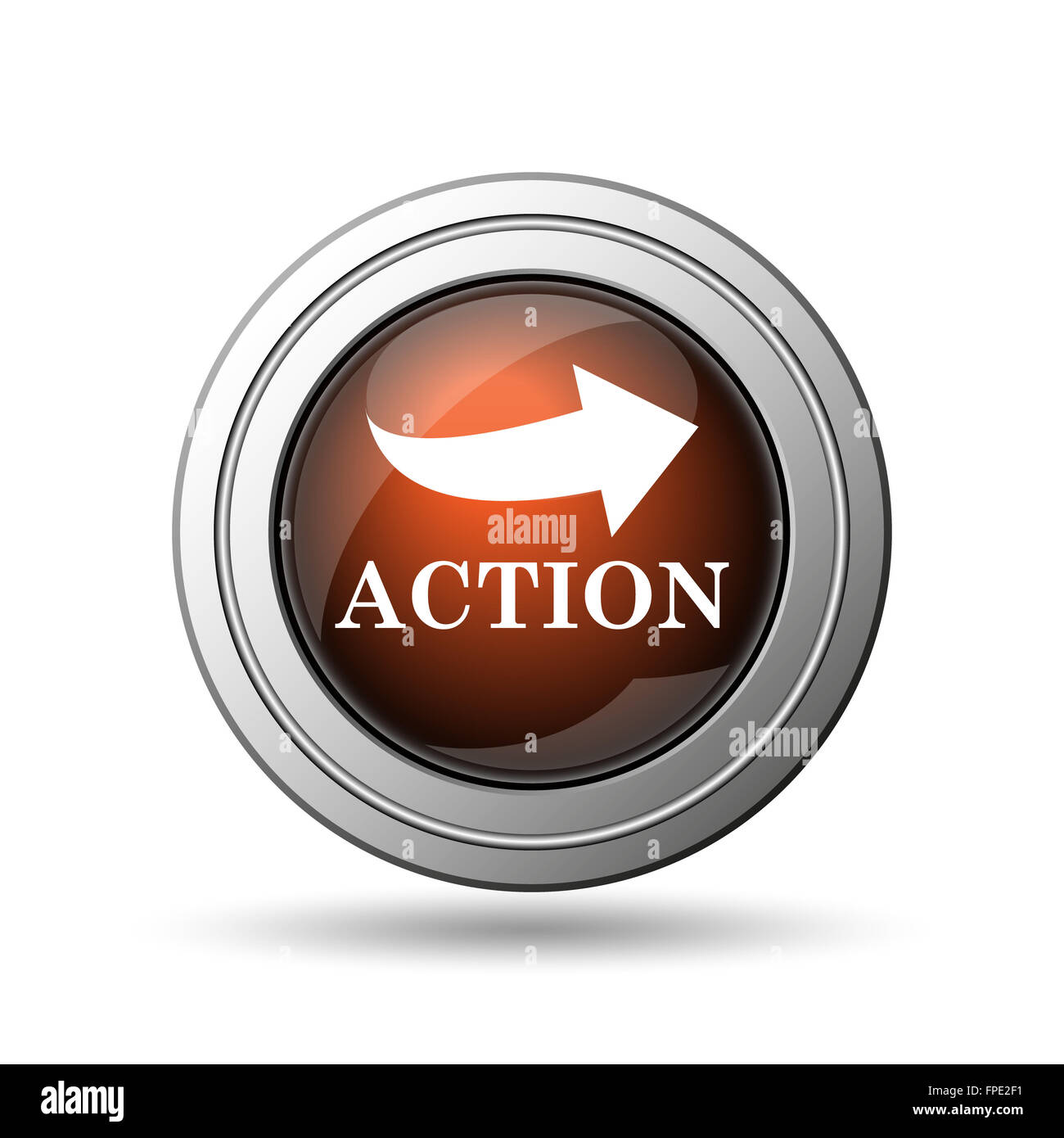 Action icon. Internet button on white background Stock Photo - Alamy