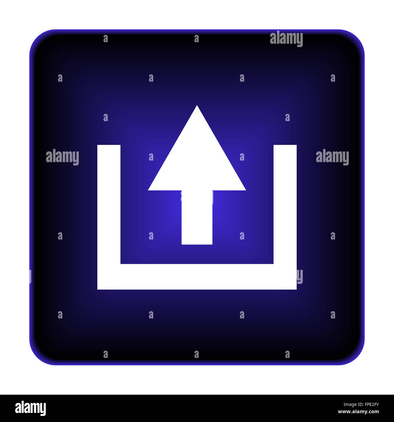 Upload icon. Internet button on white background Stock Photo - Alamy