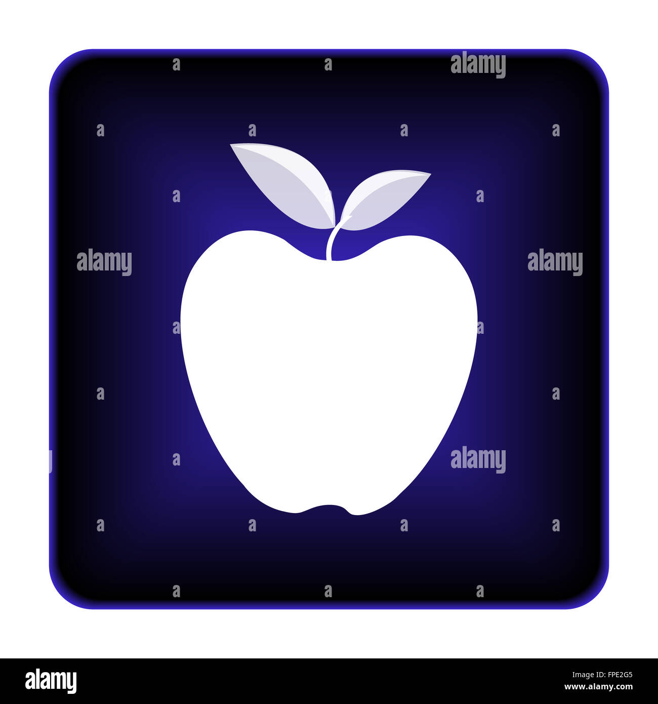Apple icon. Internet button on white background Stock Photo - Alamy