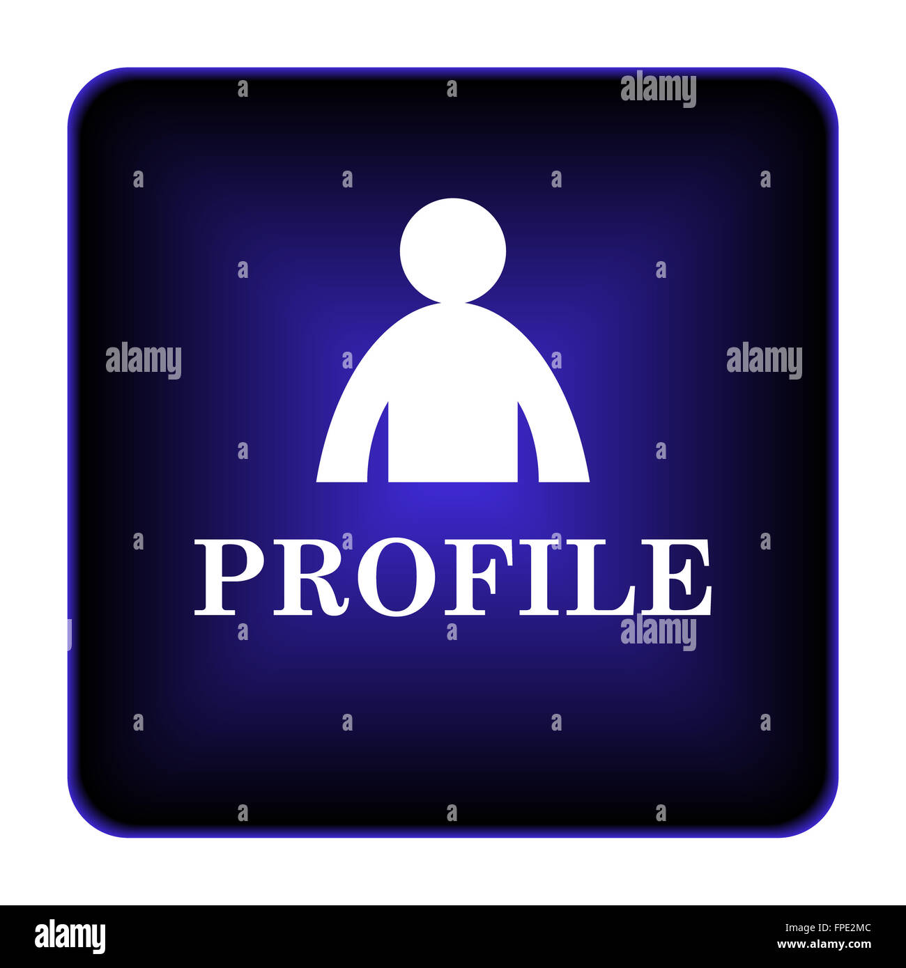 Profile icon. Internet button on white background Stock Photo - Alamy