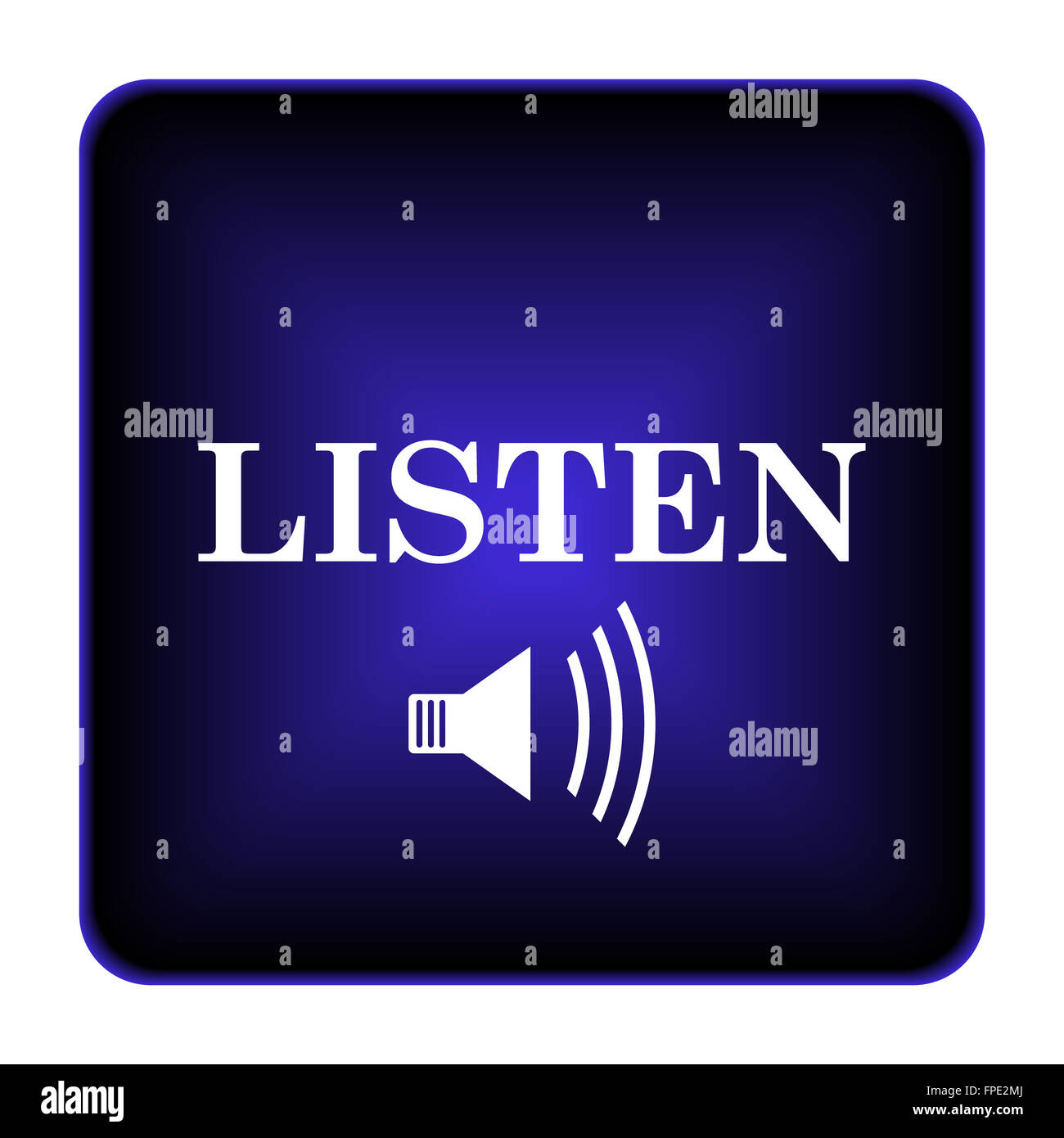 Listen icon. Internet button on white background Stock Photo - Alamy