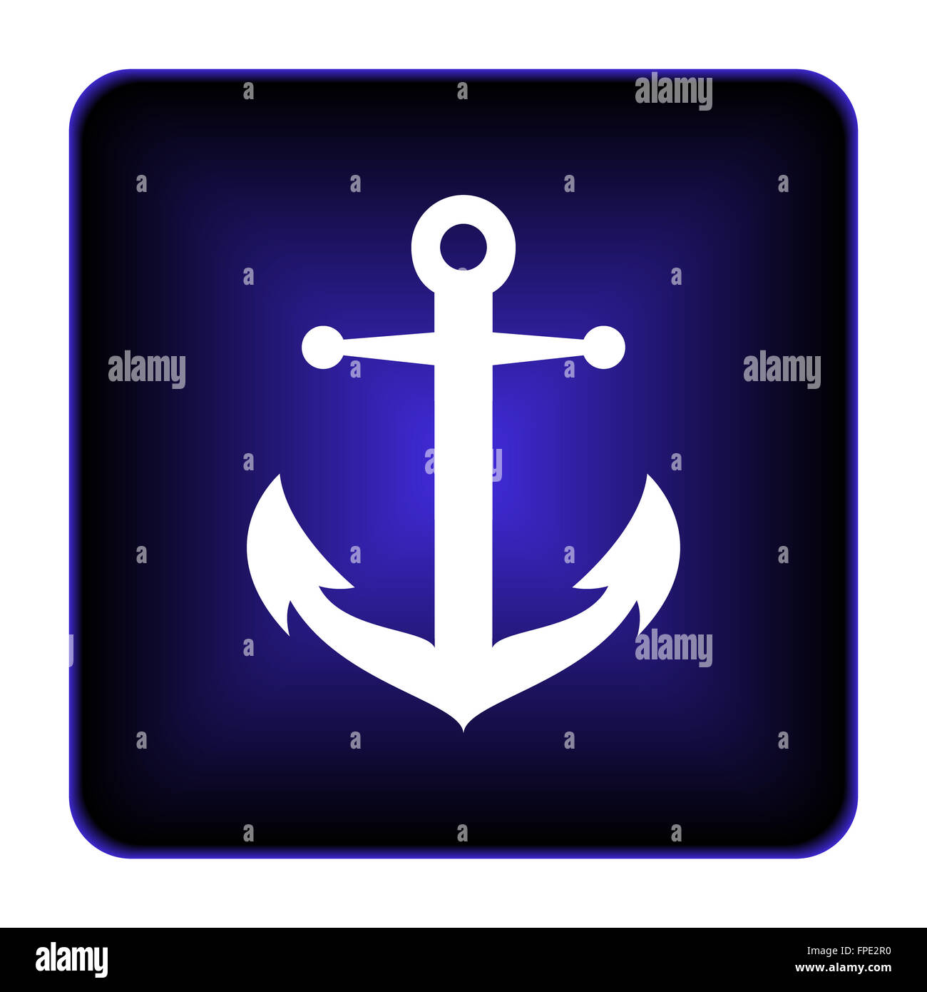 Anchor icon. Internet button on white background Stock Photo - Alamy
