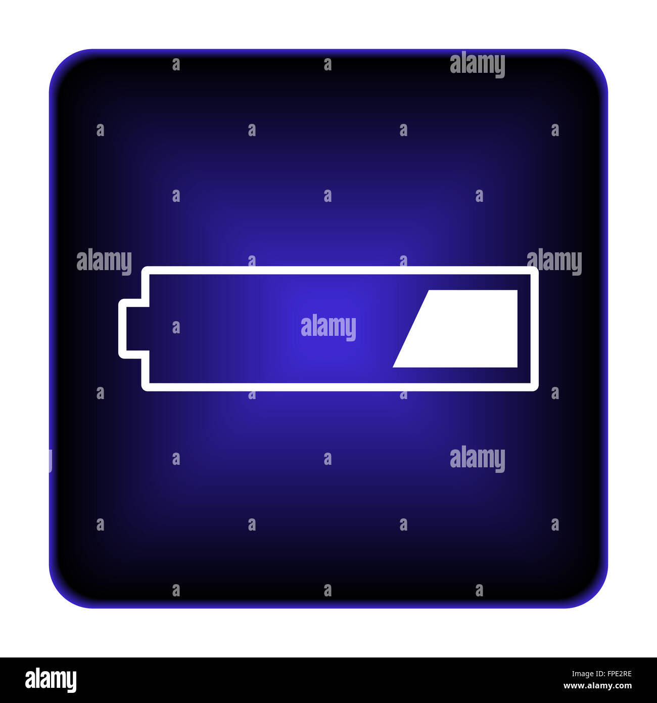 1 third charged battery icon. Internet button on white background Stock ...