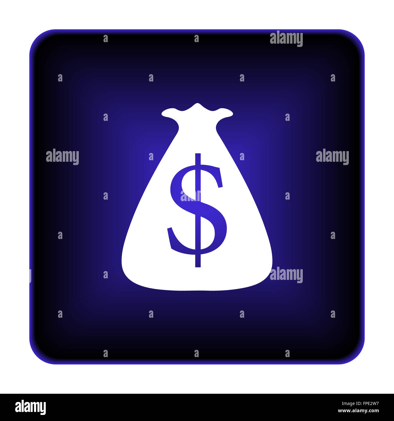 Dollar sack icon. Internet button on white background Stock Photo - Alamy