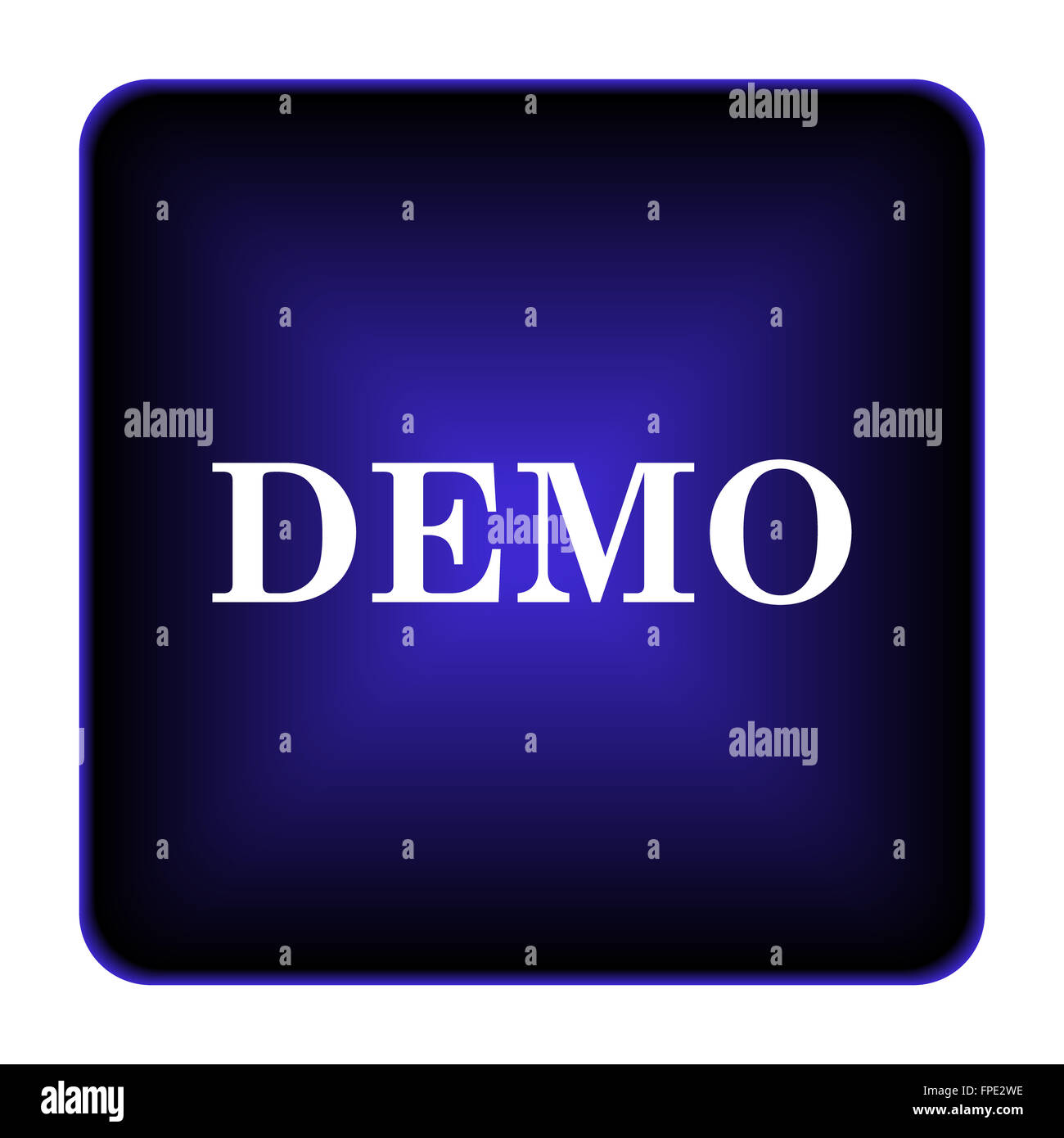 Demo icon. Internet button on white background Stock Photo - Alamy