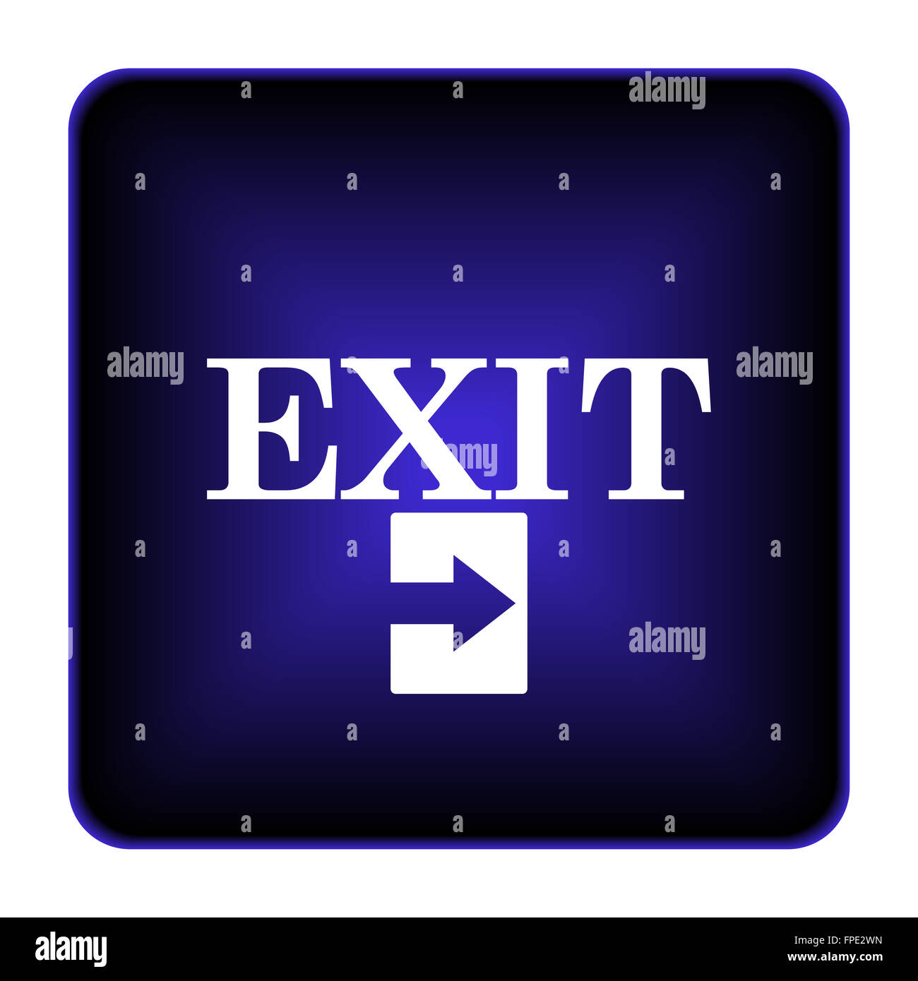 Exit icon. Internet button on white background Stock Photo - Alamy