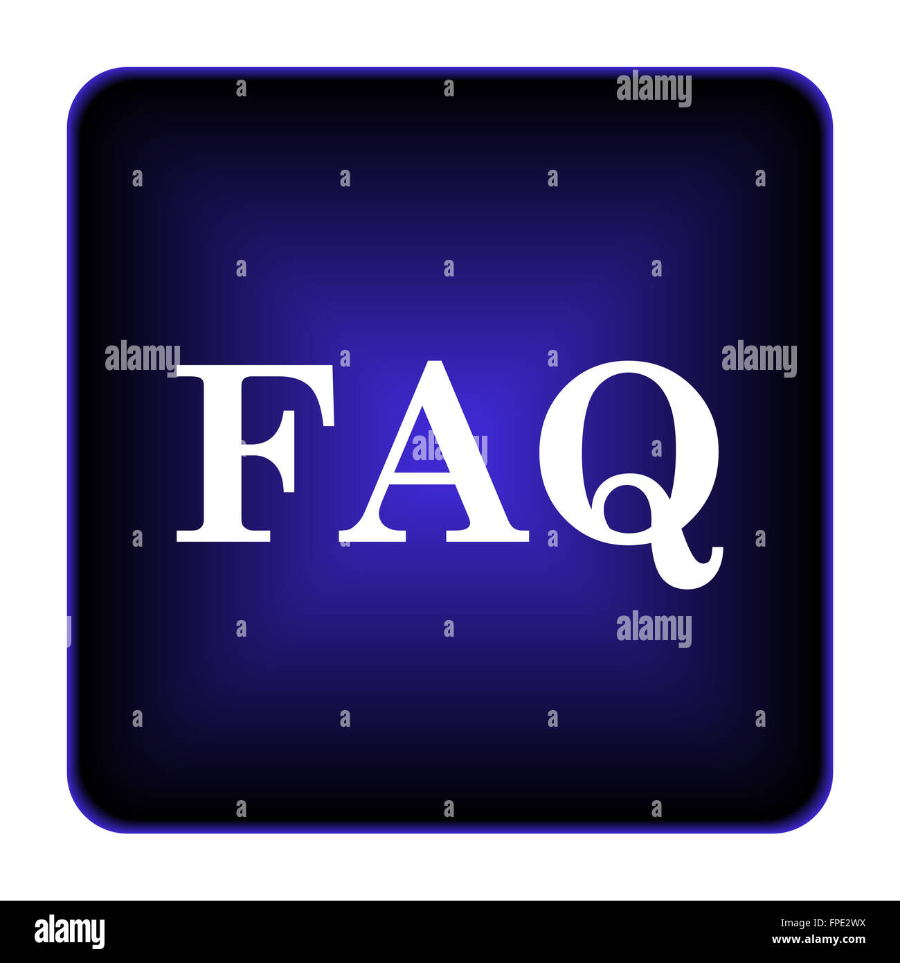 FAQ icon. Internet button on white background Stock Photo - Alamy