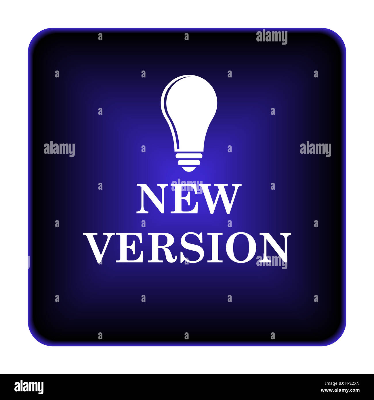 New version icon. Internet button on white background Stock Photo - Alamy
