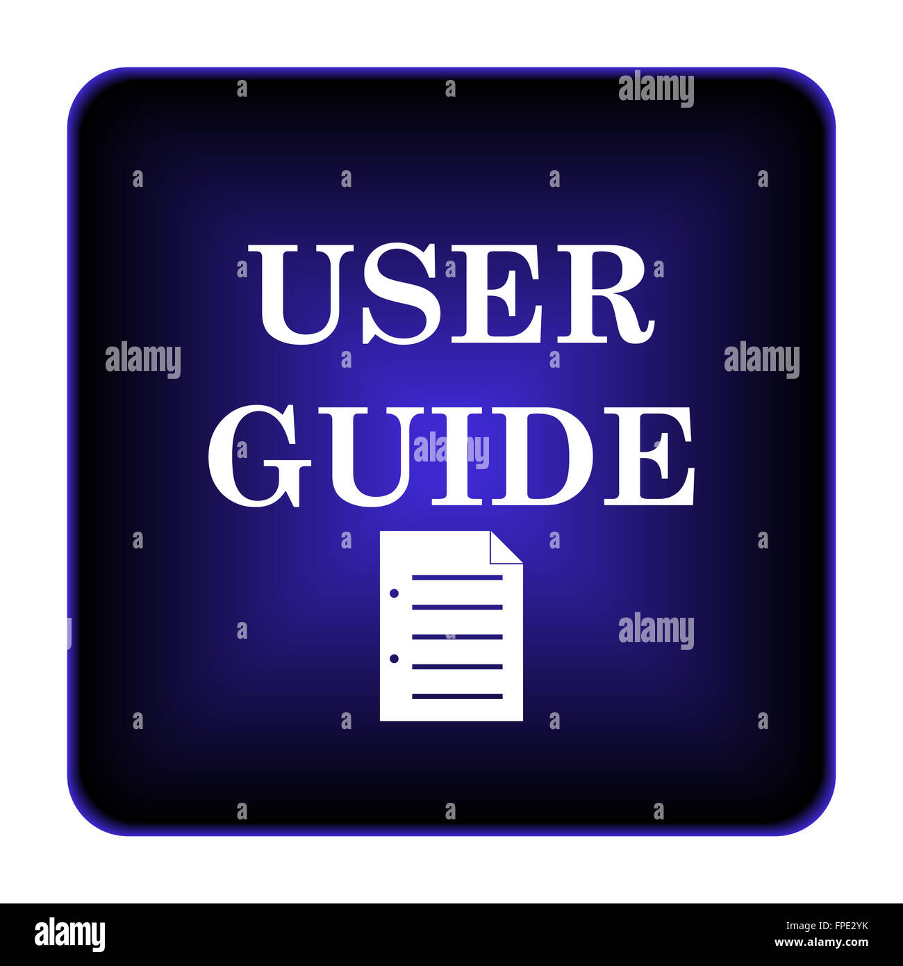 User guide icon. Internet button on white background Stock Photo - Alamy