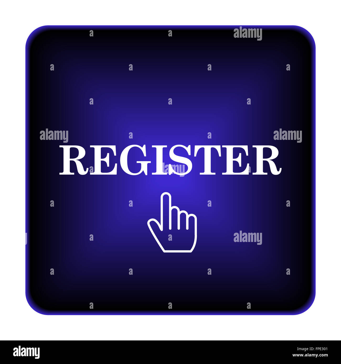 Register icon. Internet button on white background Stock Photo - Alamy