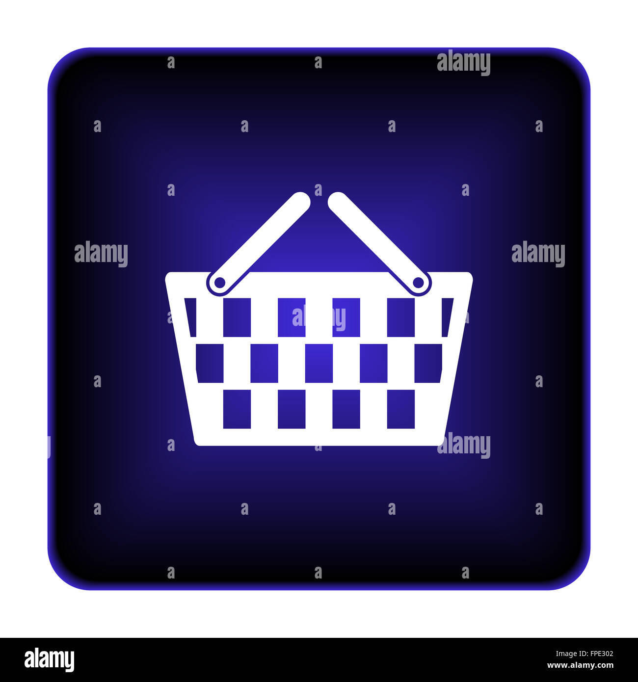 Shopping basket icon. Internet button on white background Stock Photo ...