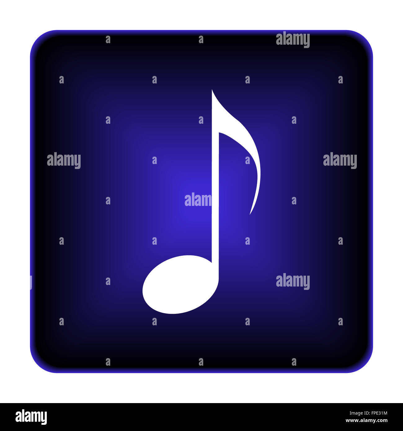 Musical note icon. Internet button on white background Stock Photo - Alamy