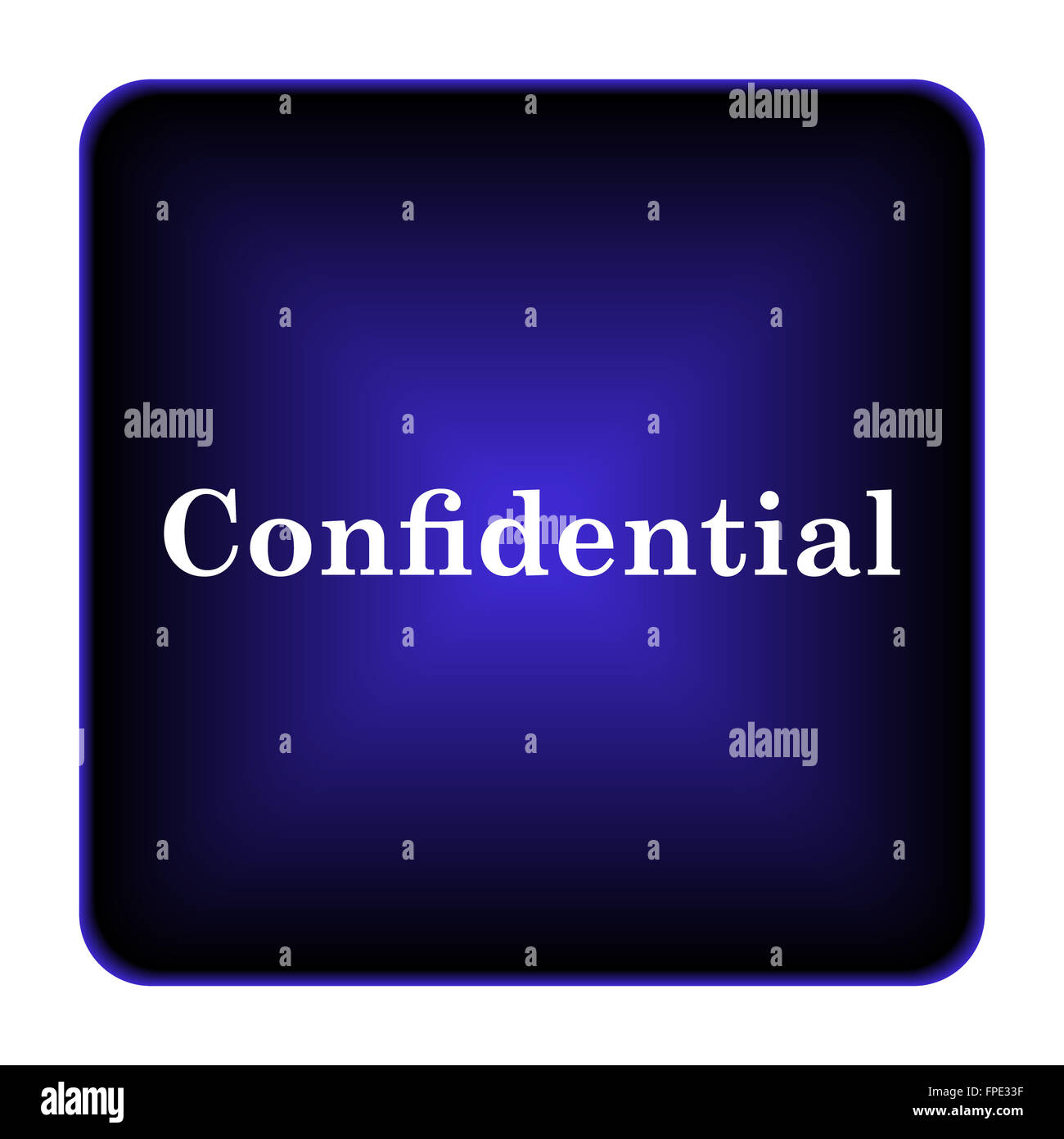 Confidential icon. Internet button on white background Stock Photo - Alamy