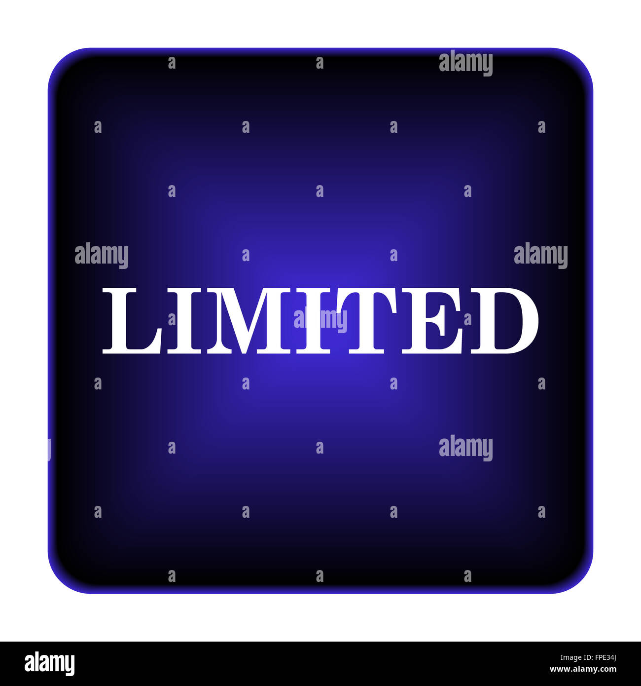 Limited icon. Internet button on white background Stock Photo - Alamy
