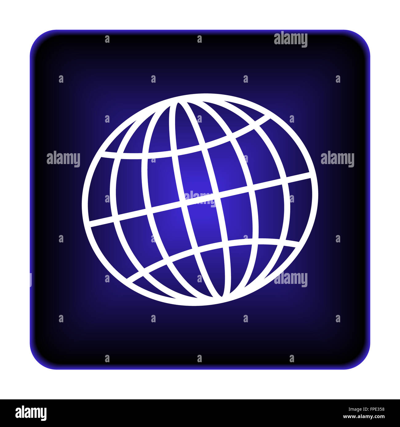 Globe icon. Internet button on white background Stock Photo - Alamy