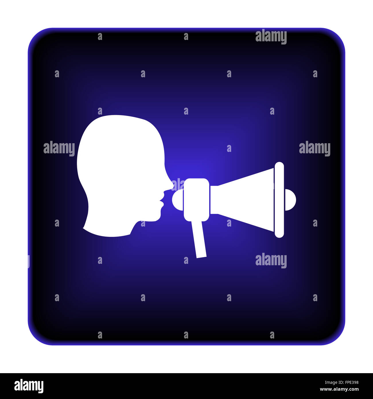 Megaphone icon. Internet button on white background Stock Photo - Alamy
