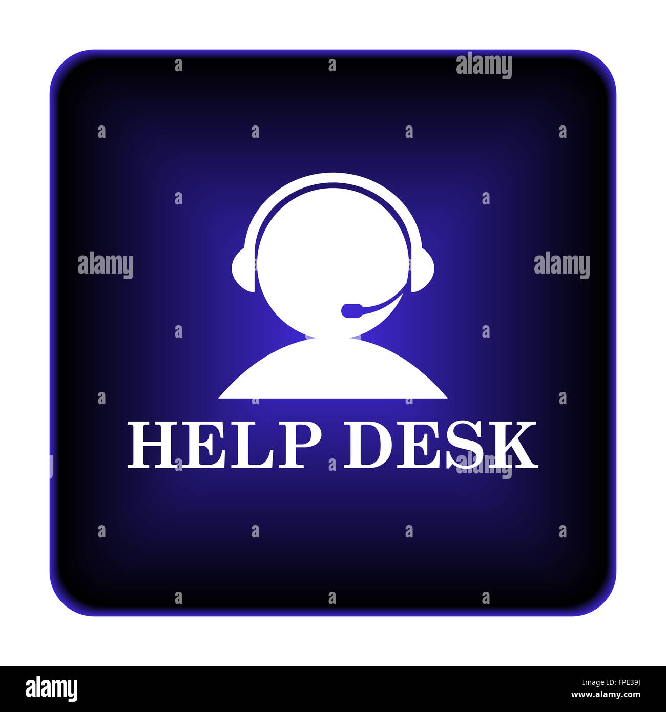 Helpdesk icon. Internet button on white background Stock Photo - Alamy