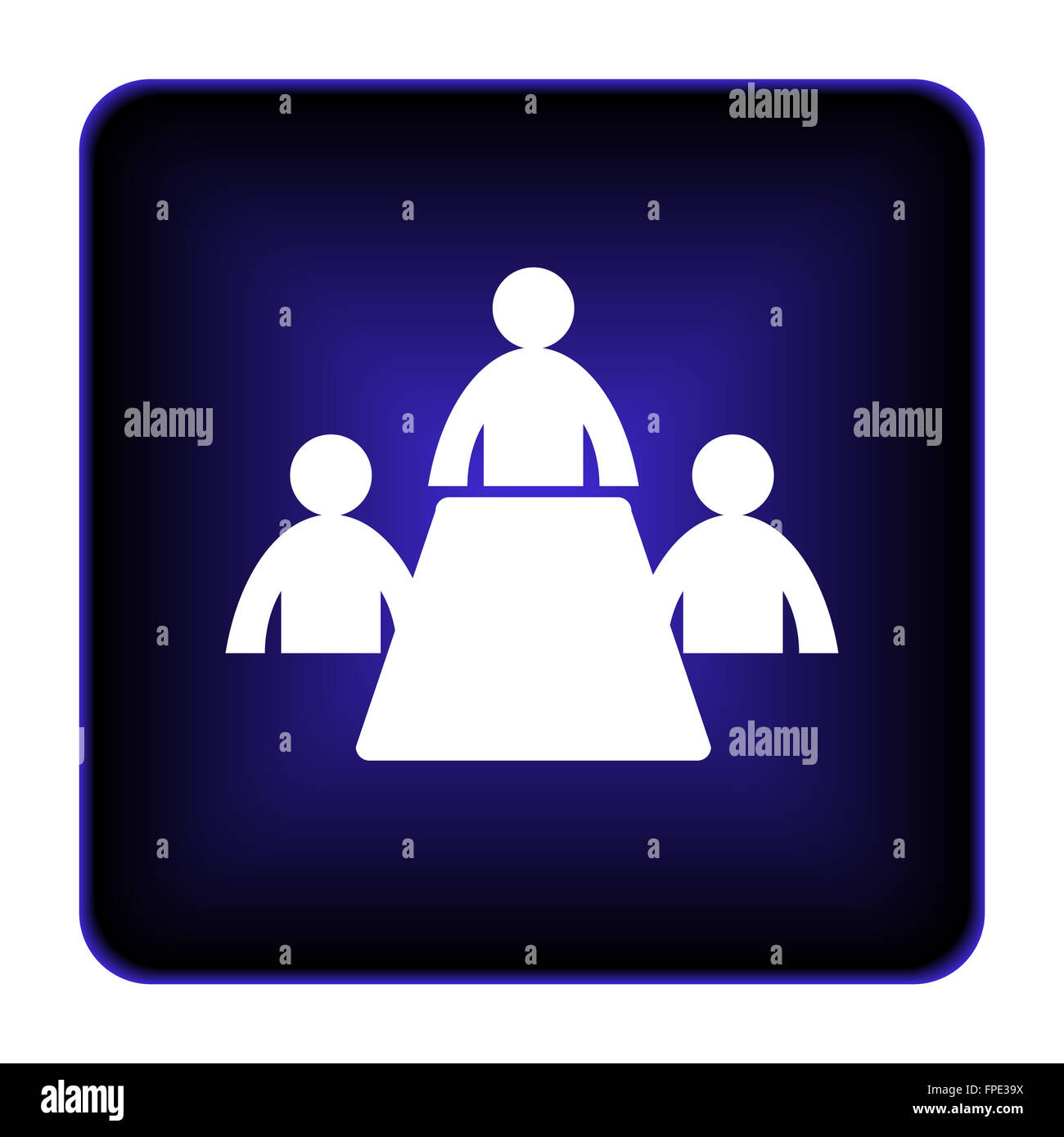 Meeting room icon. Internet button on white background Stock Photo - Alamy