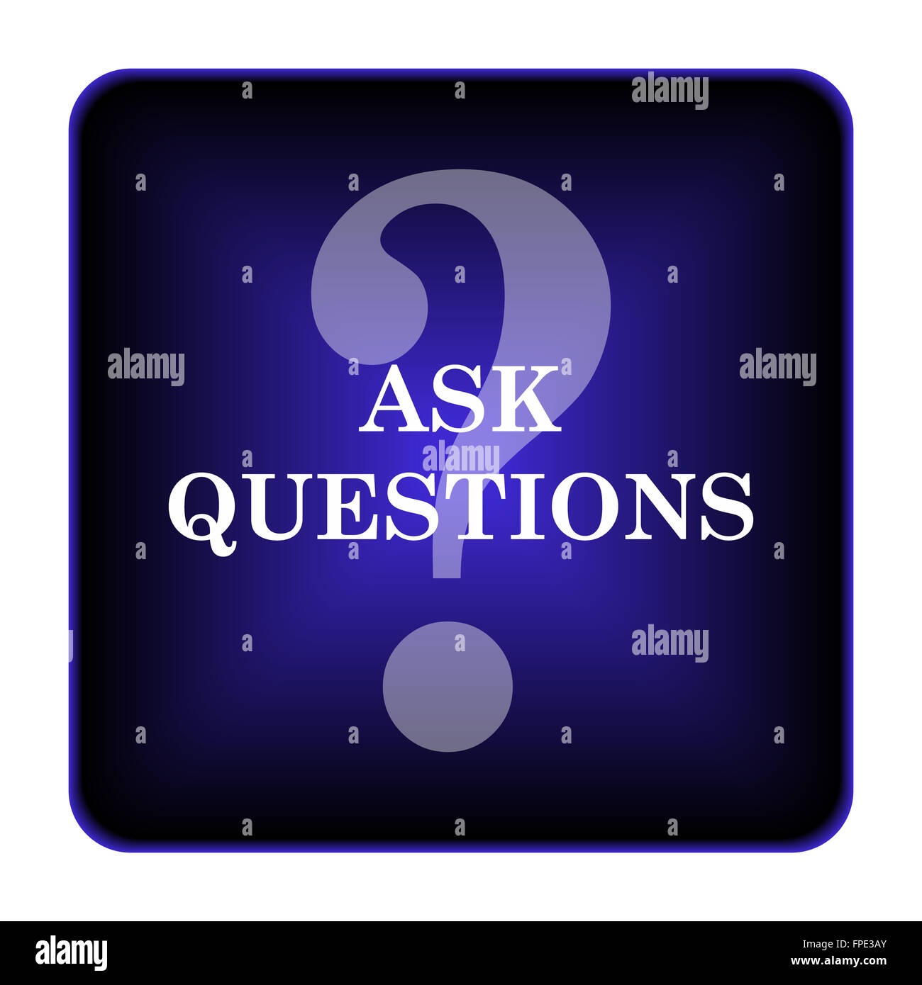 Ask questions icon. Internet button on white background Stock Photo - Alamy