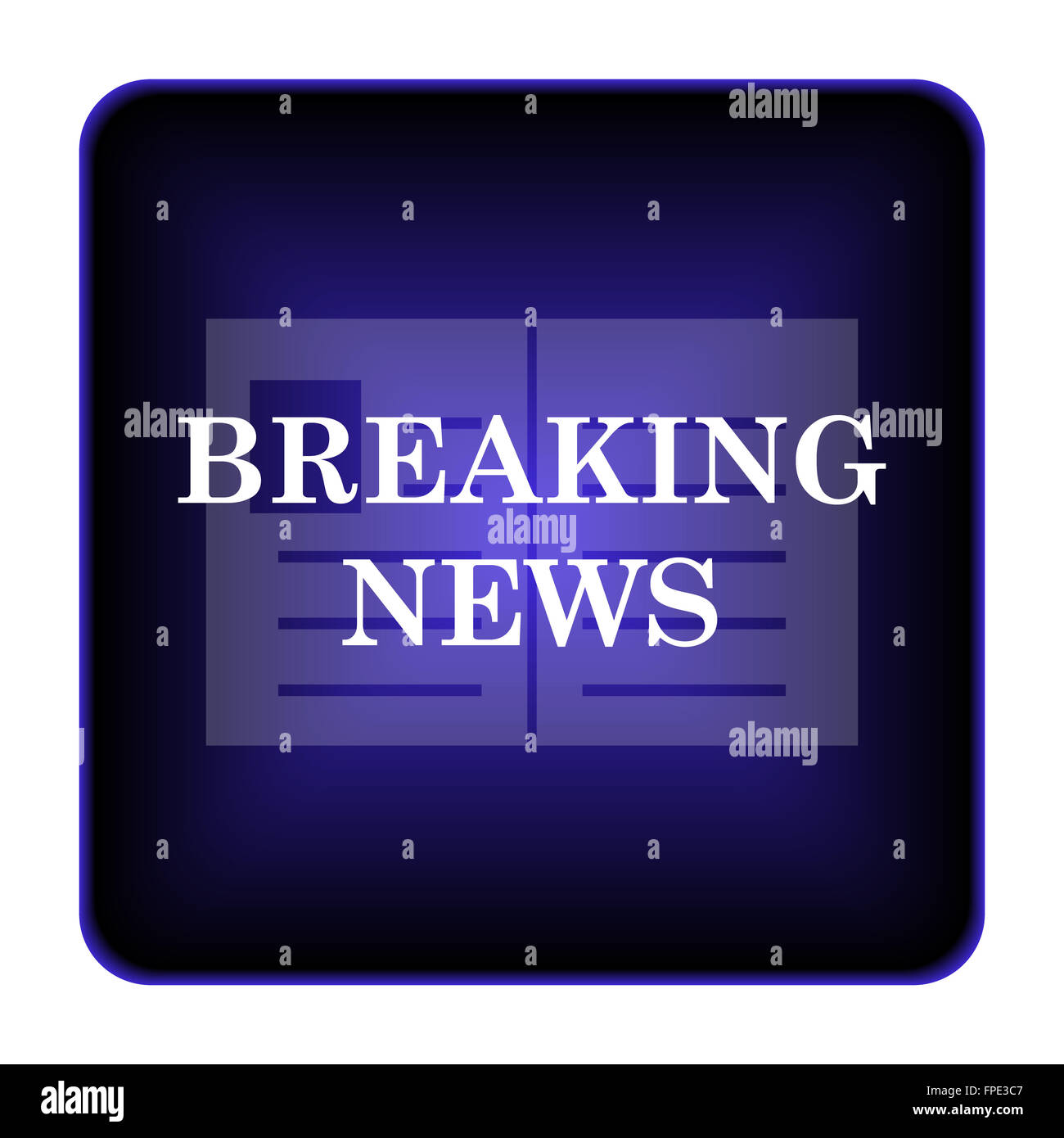 Breaking news icon. Internet button on white background Stock Photo - Alamy