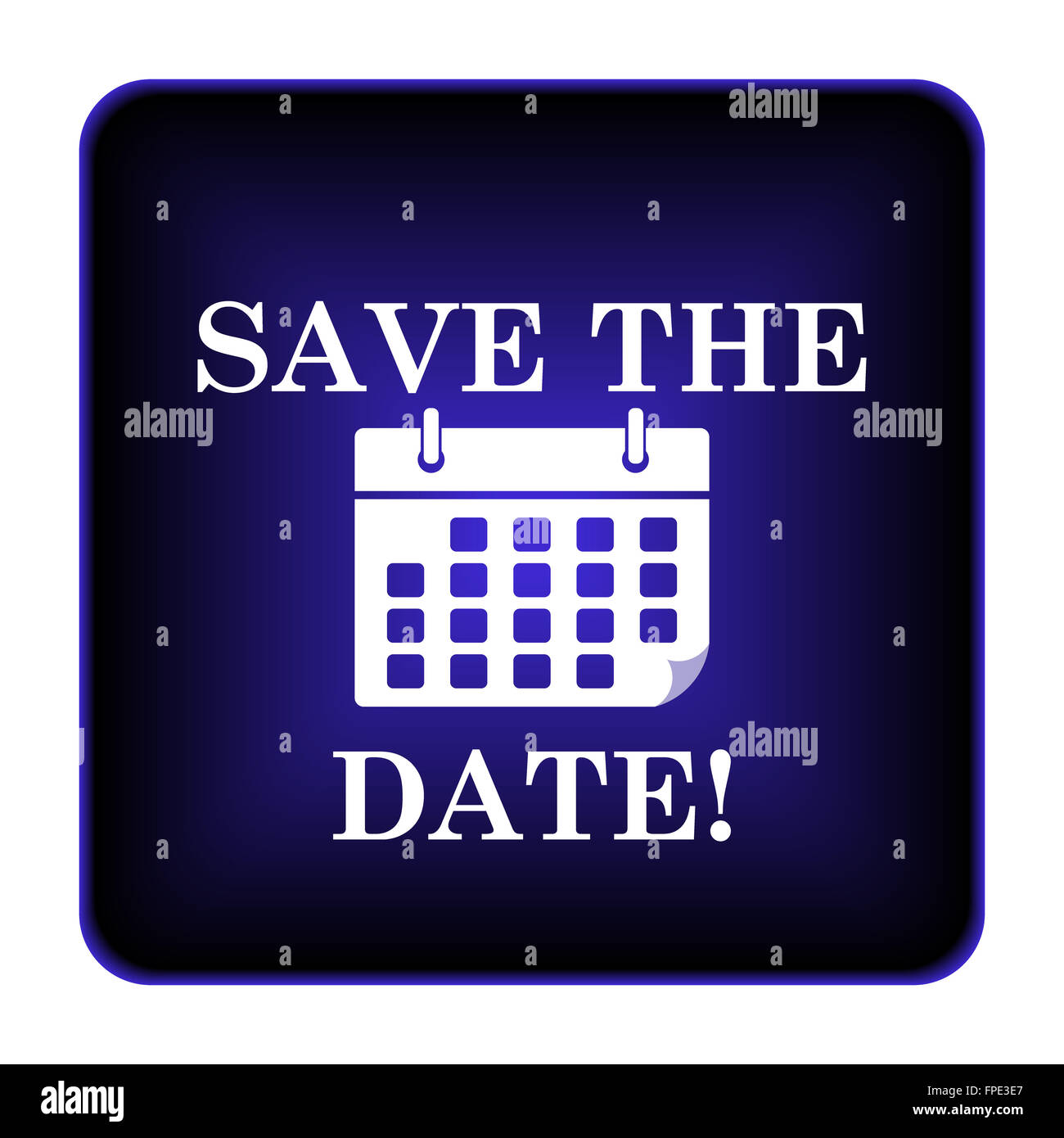 Save the date icon. Internet button on white background Stock Photo - Alamy