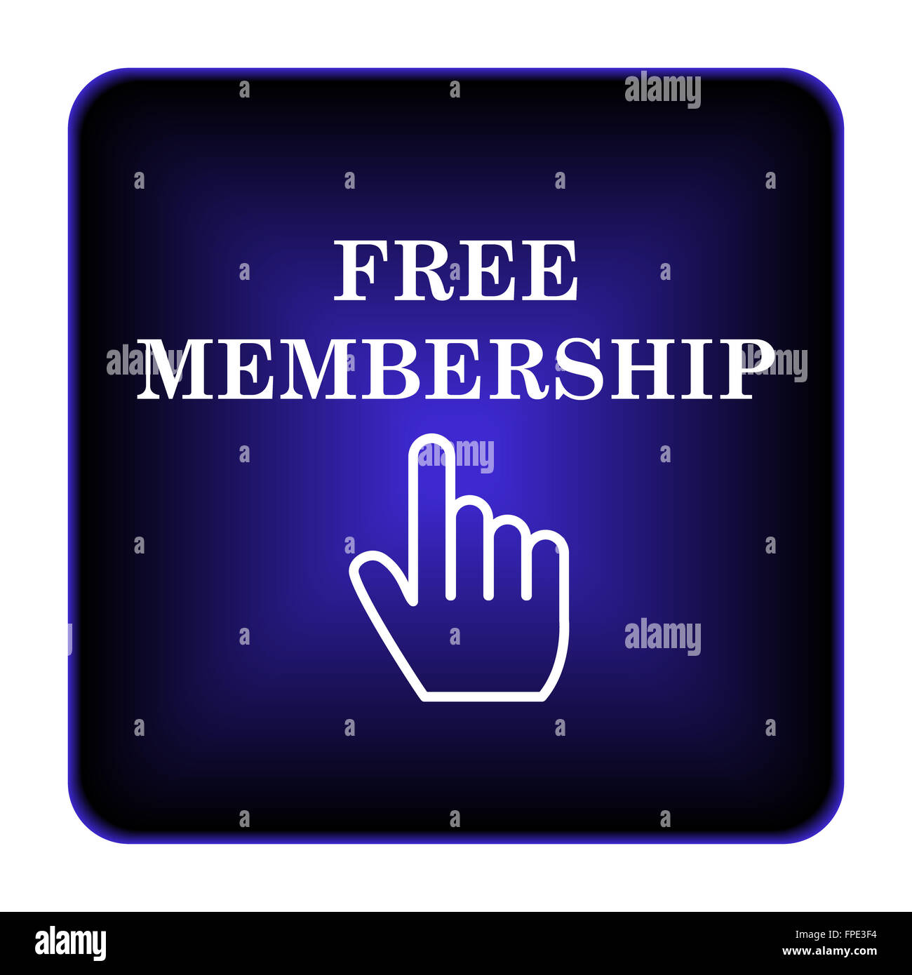 Free membership icon. Internet button on white background Stock Photo ...