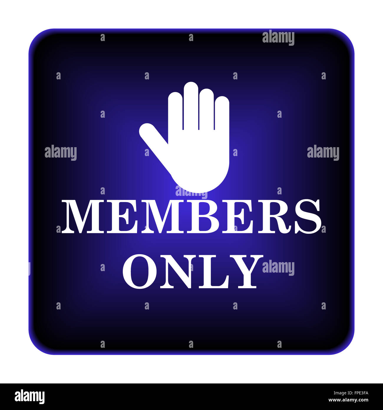 Members only icon. Internet button on white background Stock Photo - Alamy